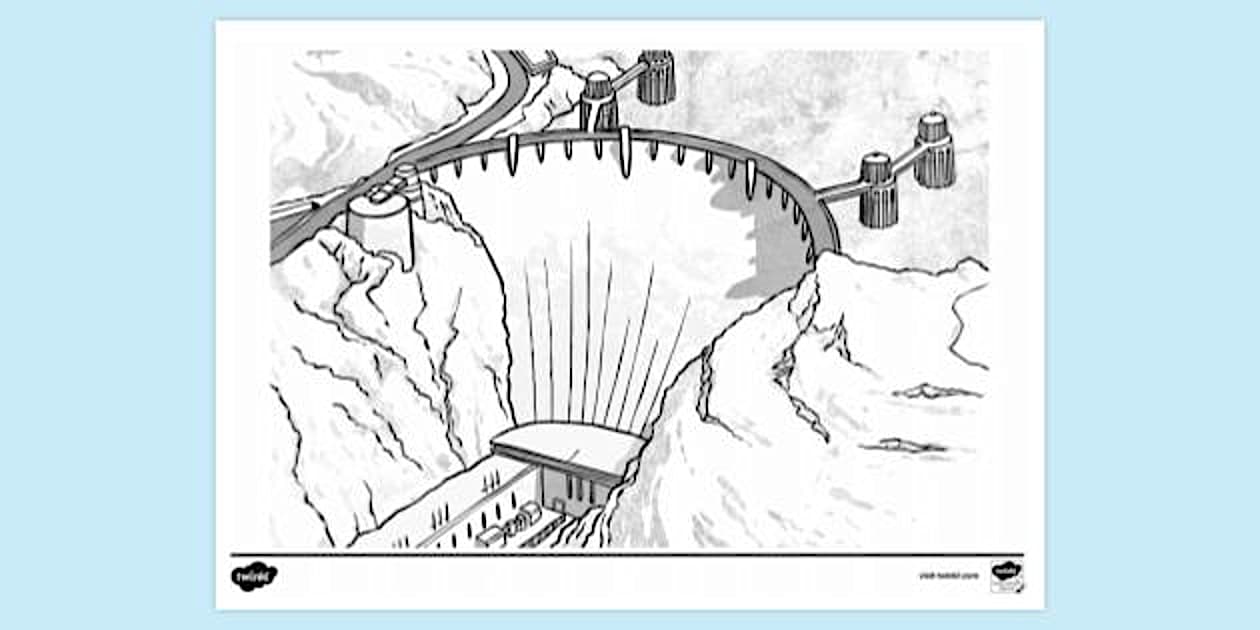 Hydroelectric Power Plant Colouring Sheet | Twinkl - Twinkl