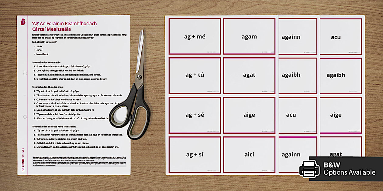 'Ag' - An Forainm Réamhfhoclach Cártaí Meaitseála