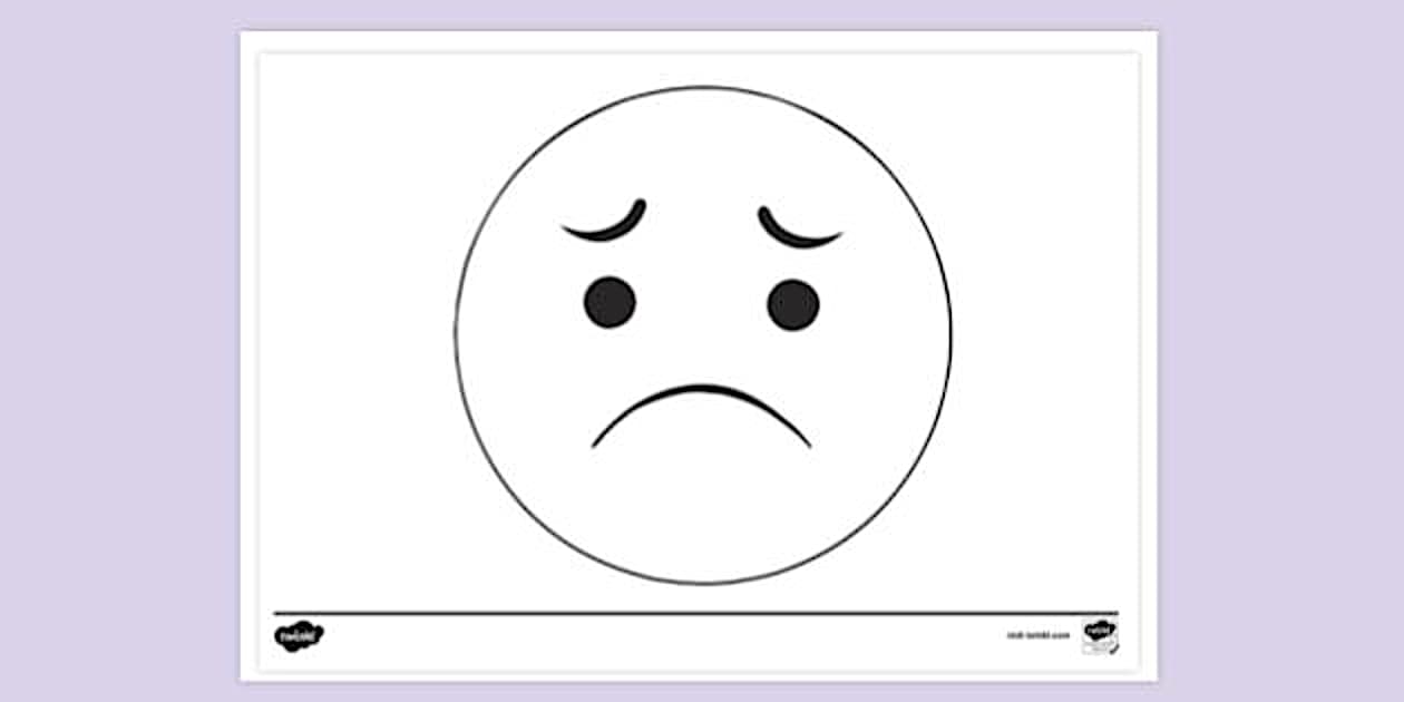 Sad Face Colouring Page Printable | Colouring Pages - Twinkl