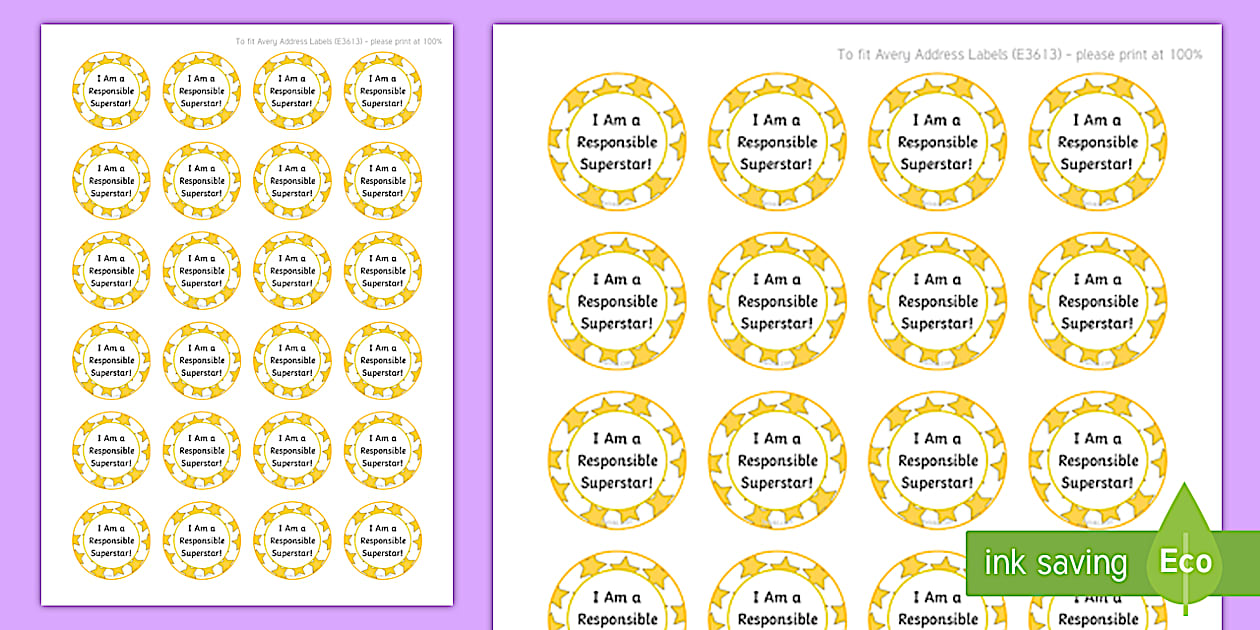 I Am a Responsible Superstar Badges (teacher made) - Twinkl