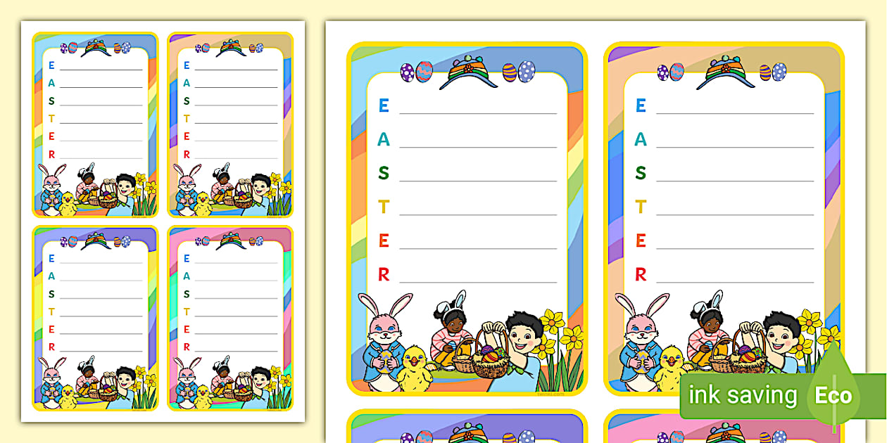 Easter Card Acrostic Poem Inserts (teacher made) - Twinkl