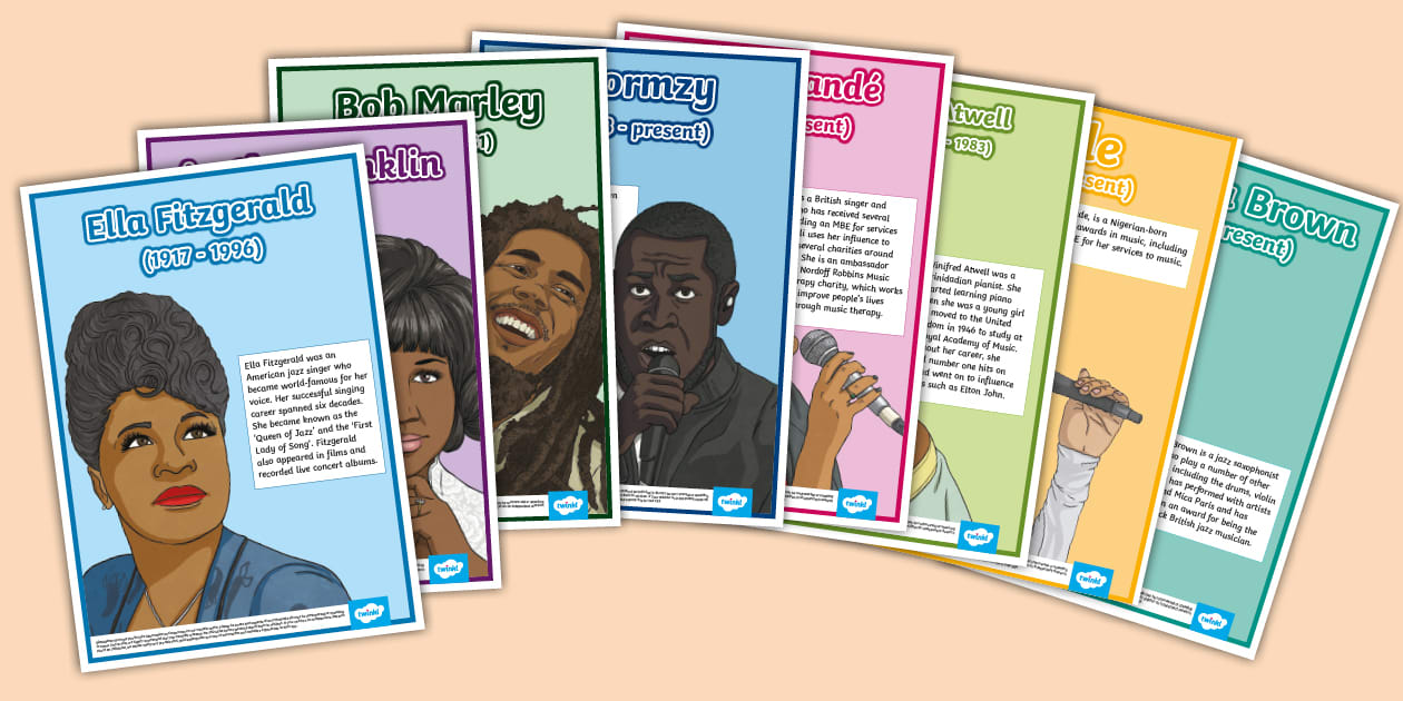 Influential Black Musicians Posters - Twinkl - KS2