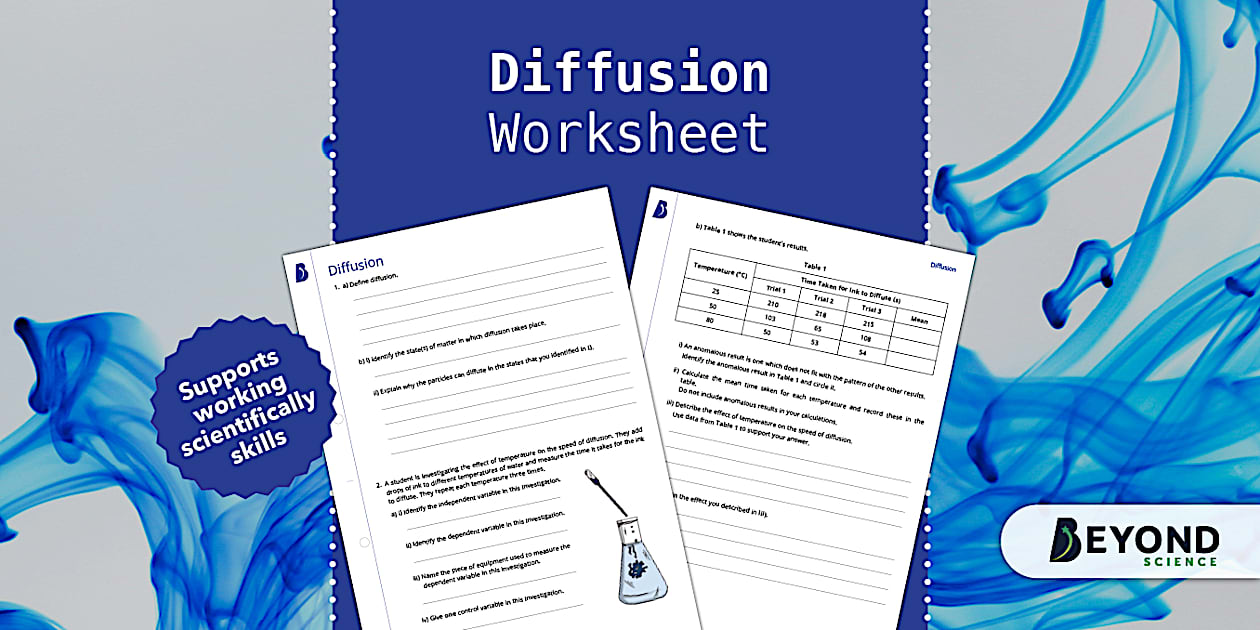 Diffusion Worksheet | Science | Beyond