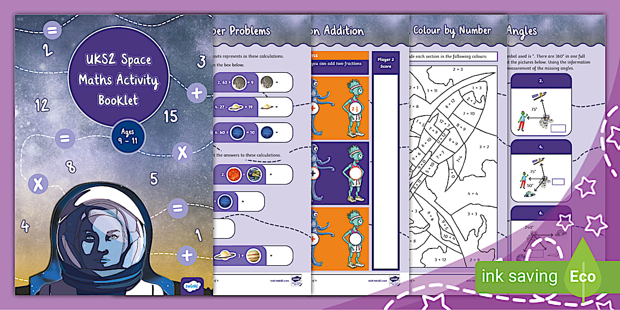 UKS2 Space-Themed Maths Activity Booklet (Ages 9 - 11)