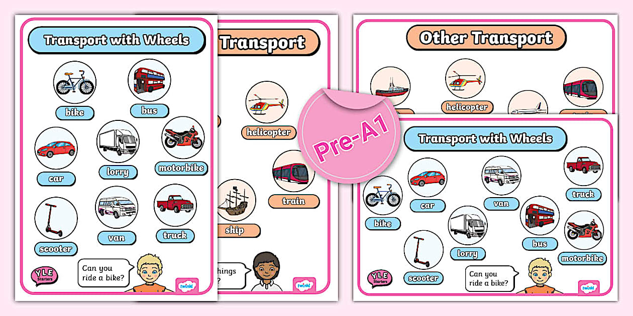 YLE Starters - Transport Poster (Lehrer gemacht) - Twinkl