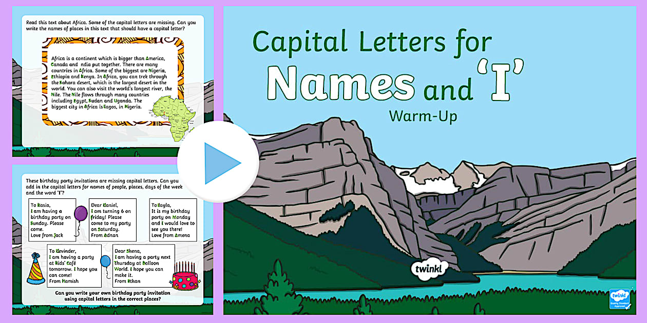 Year 1 Capital Letters for Names and 'I' Warm-Up PowerPoint