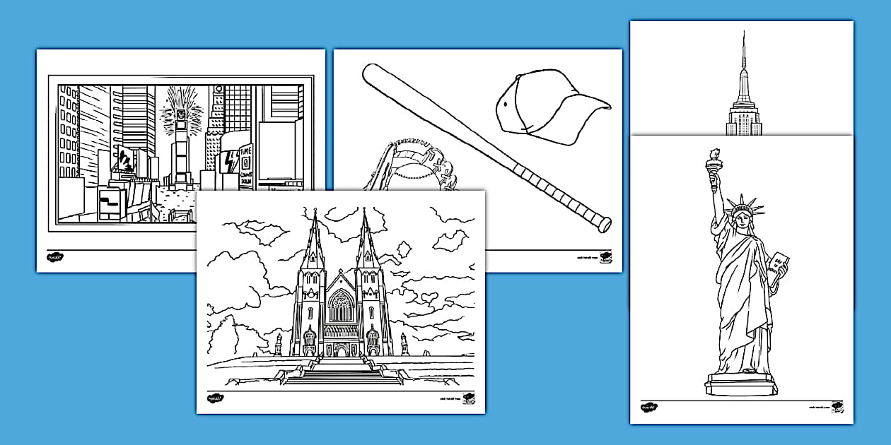 New York City Coloring Sheets (teacher made) - Twinkl