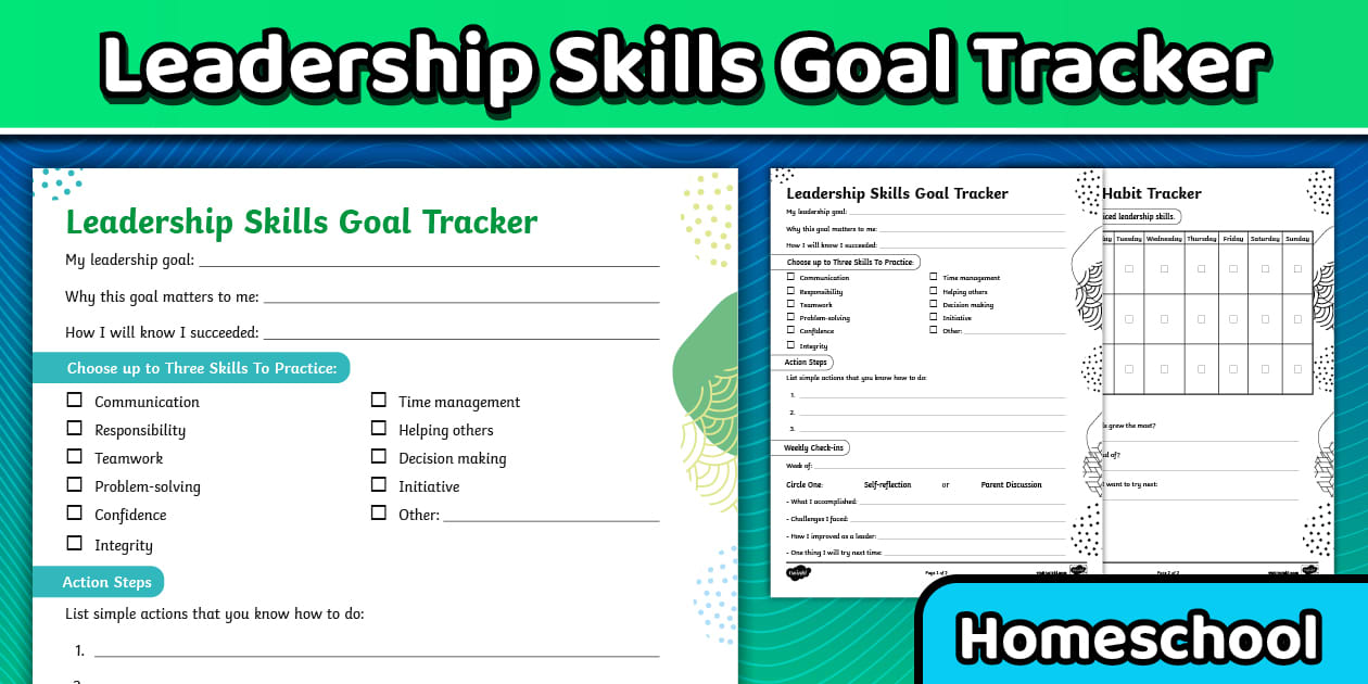Leadership Skills Goal Tracker for Homeschool