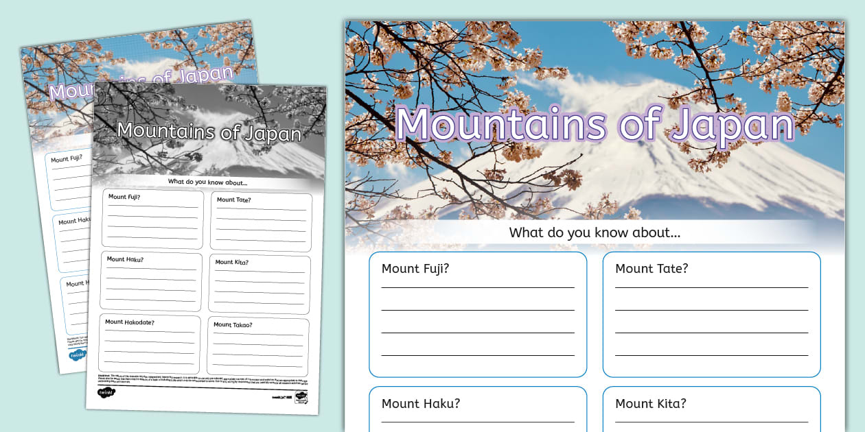 Mountains of Japan Fact File Template (teacher made)