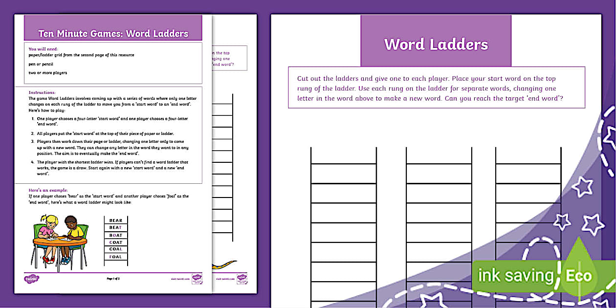 Word Ladder Words Game - Twinkl - English (teacher made)