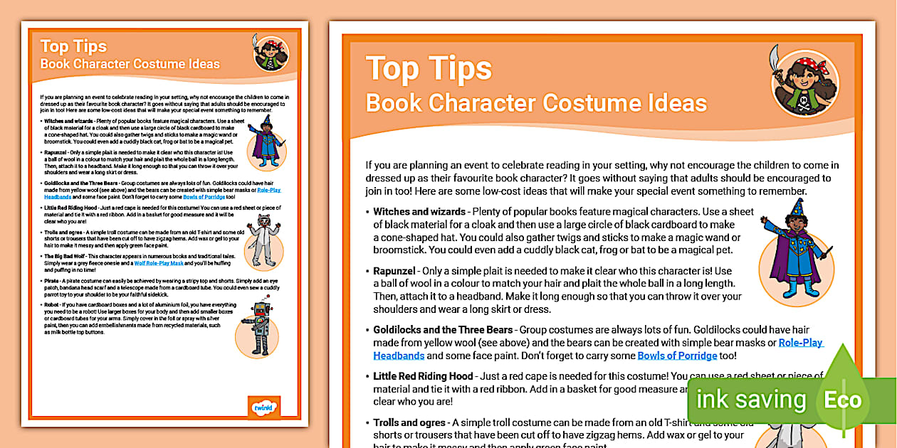 Book Character Costumes & Ideas - Twinkl Top Tips