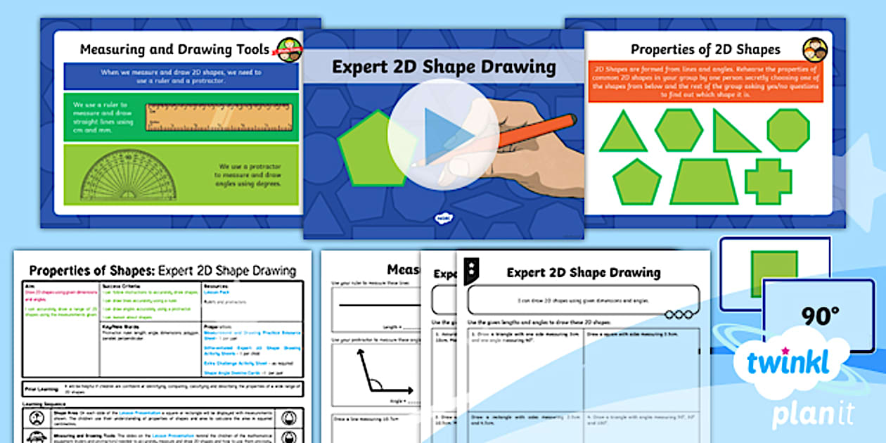 PlanIt Maths Drawing 2D Shapes Year 6 - Lesson Plan Resource