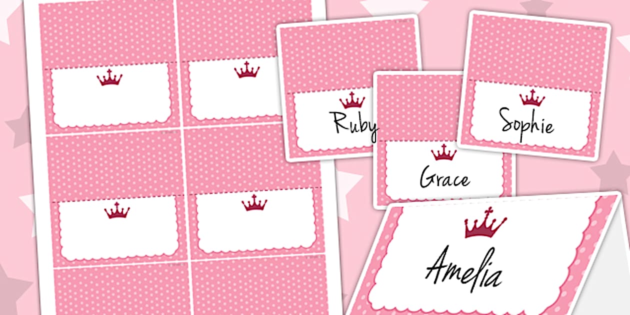 Editable Princess Themed Birthday Party Place Names - Twinkl