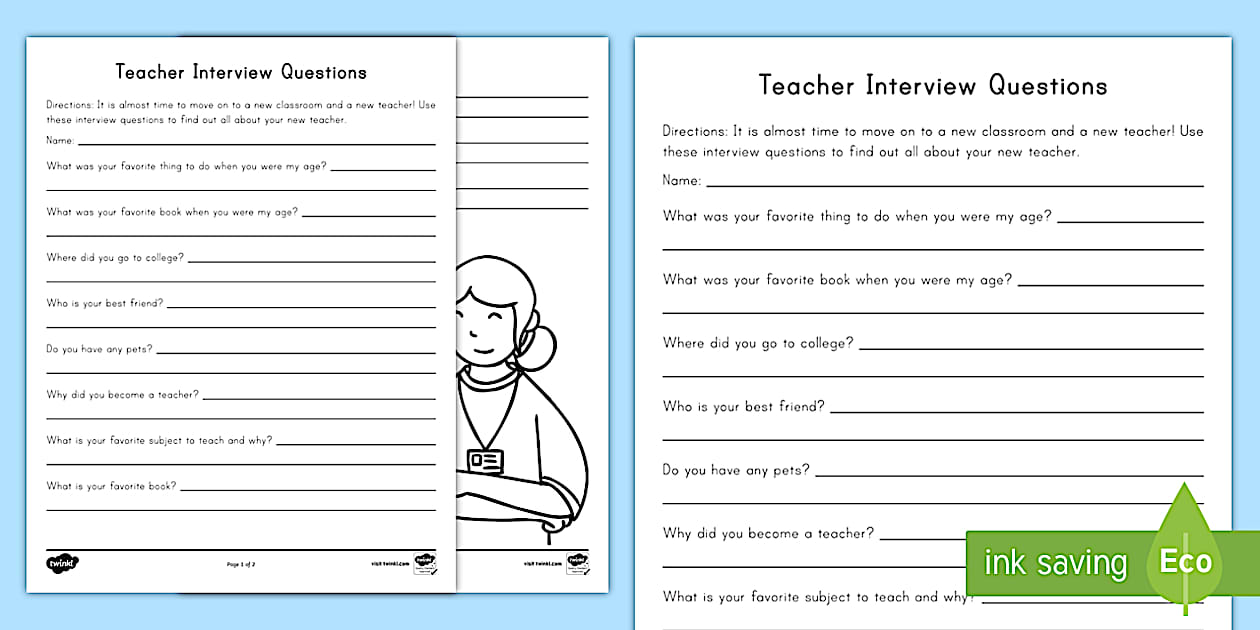 Teacher Getting to Know You Questions | Twinkl USA - Twinkl