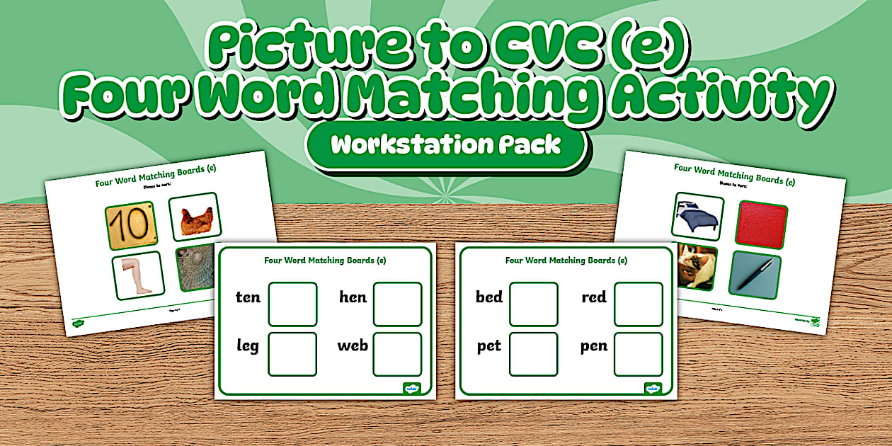 Workstation CVC Word Matching Activity