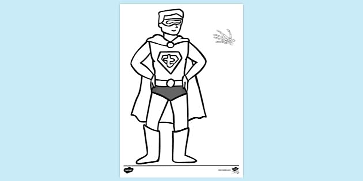 X-Ray Vision Man Colouring Sheet | Superhero Colouring Pages