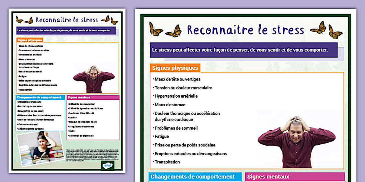 Affiche - reconnaître le stress (creat de profesori)