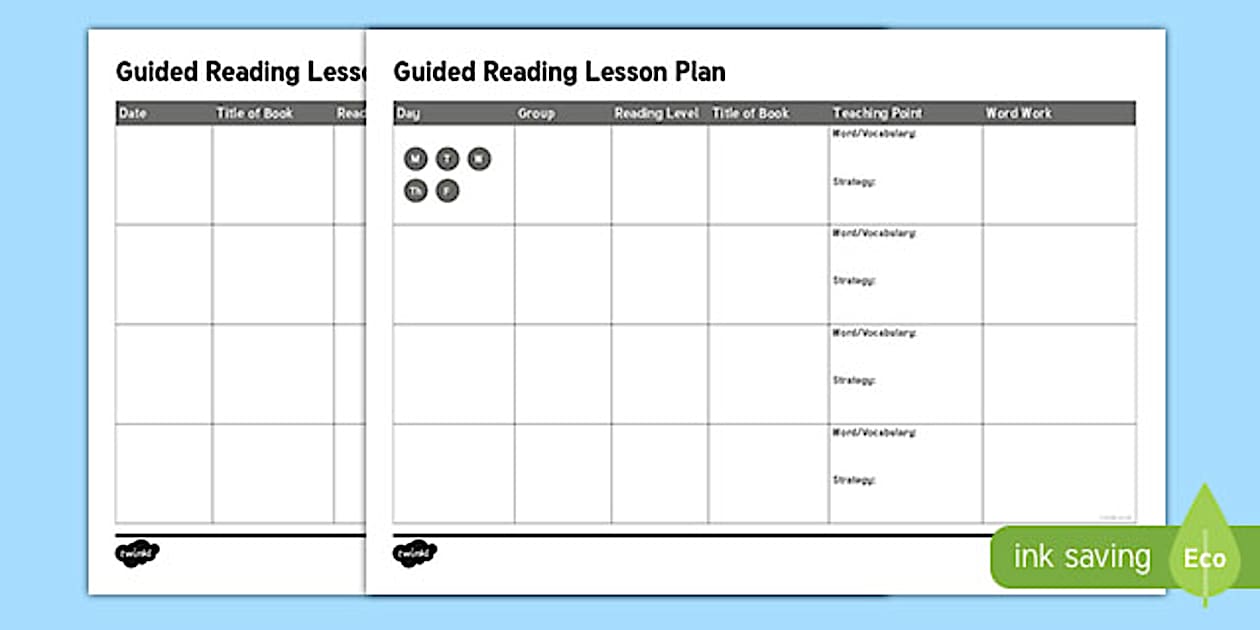 Guided Reading Lesson Plan (Teacher-Made) - Twinkl