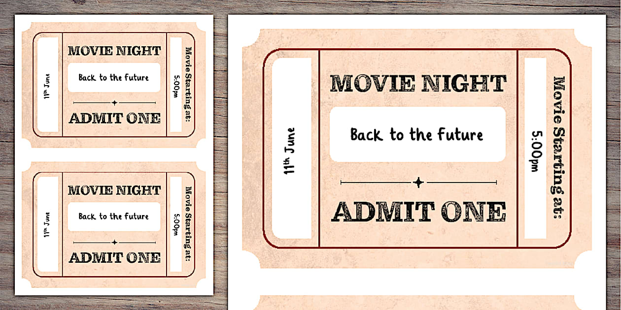 Printable Movie Night Ticket Temp... | Twinkl Party - Twinkl