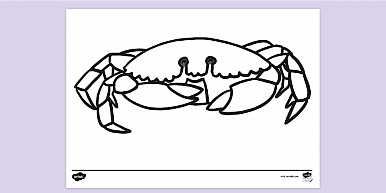 Crab Colouring Page (Ages 7 - 11) (teacher made) - Twinkl
