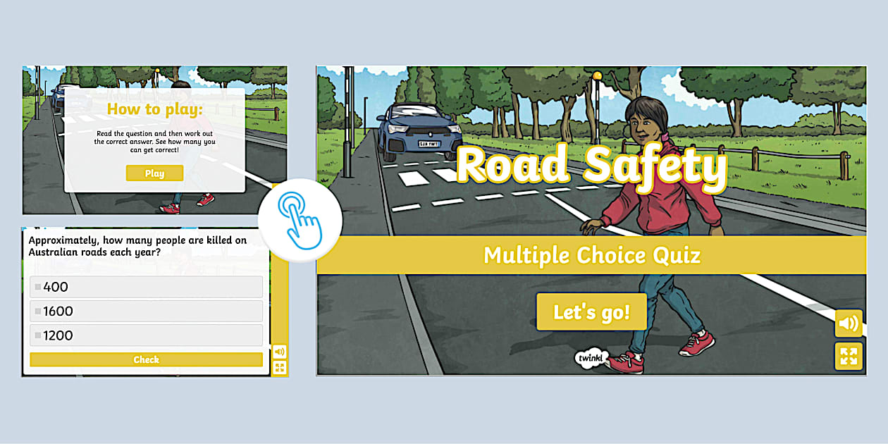Road Safety Interactive Multiple Choice Quiz (teacher made)