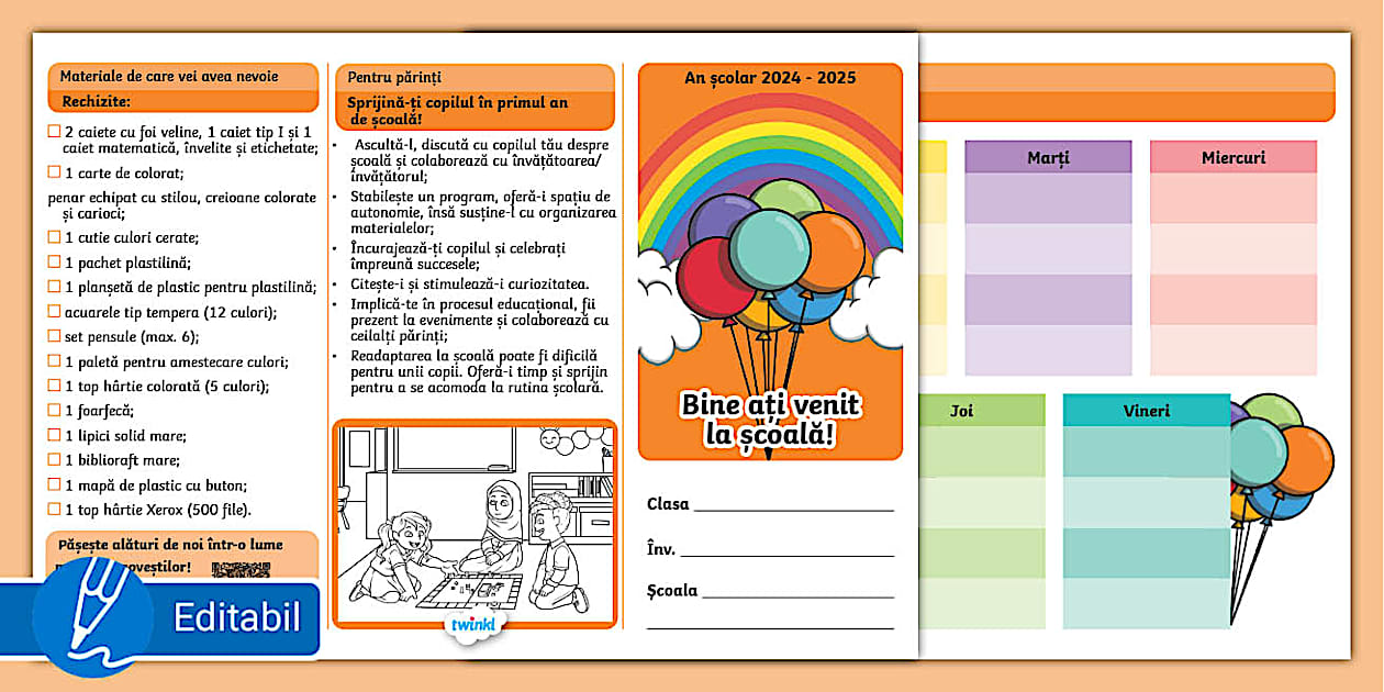 Clasa I – Pliant pentru început de an școlar - Twinkl