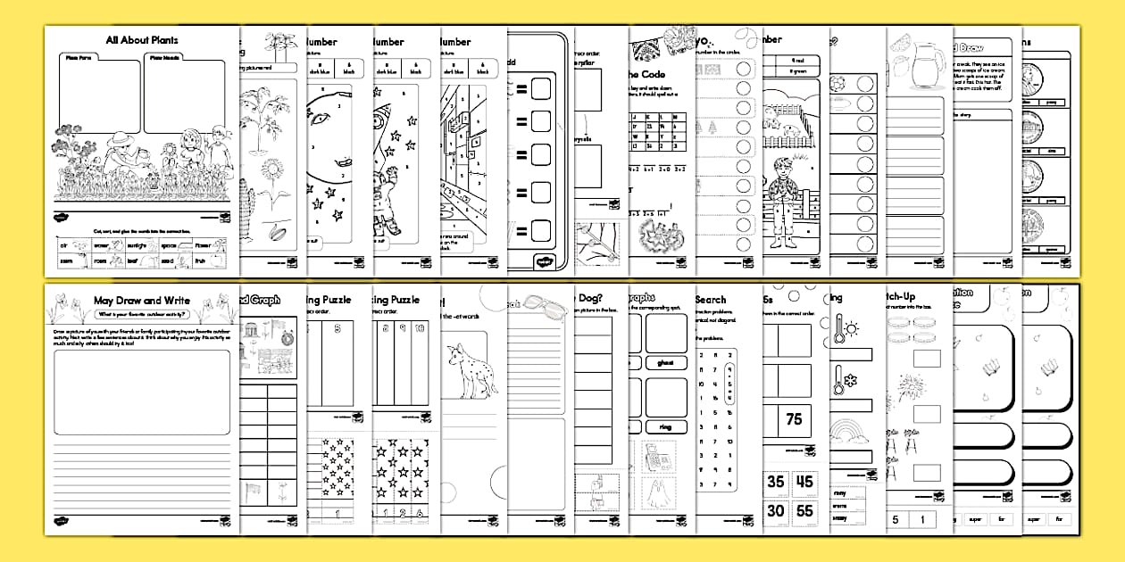 Kindergarten May Math and Literacy No-Prep Packet - Twinkl