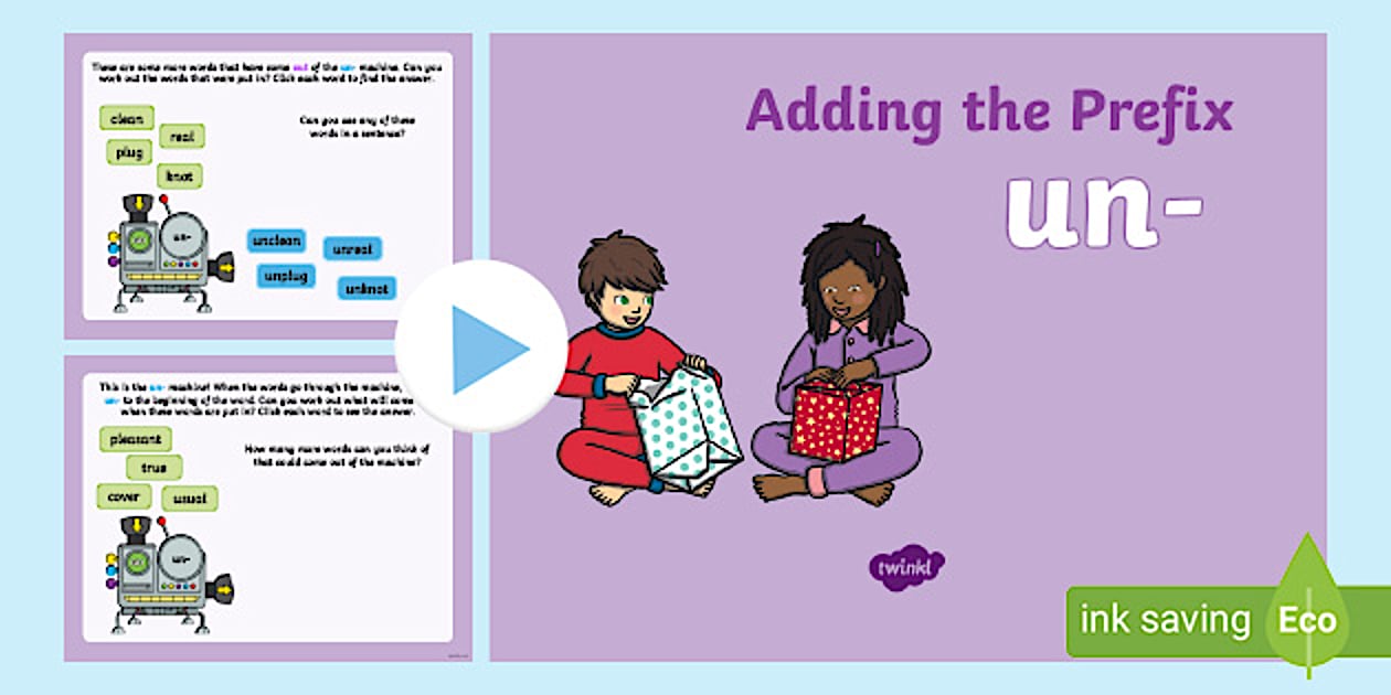 Prefix Examples | Adding the Prefix un- | PowerPoint