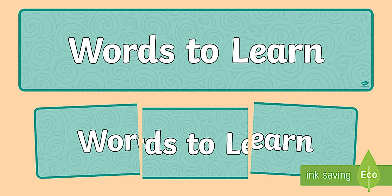 👉 Words to Learn Display Banner - Word Wall Display Banner