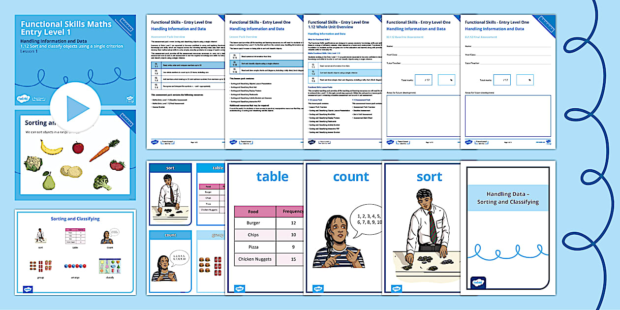 Maths Functional Skills Entry Level112 Sort And Classify Objects Lesson Pack