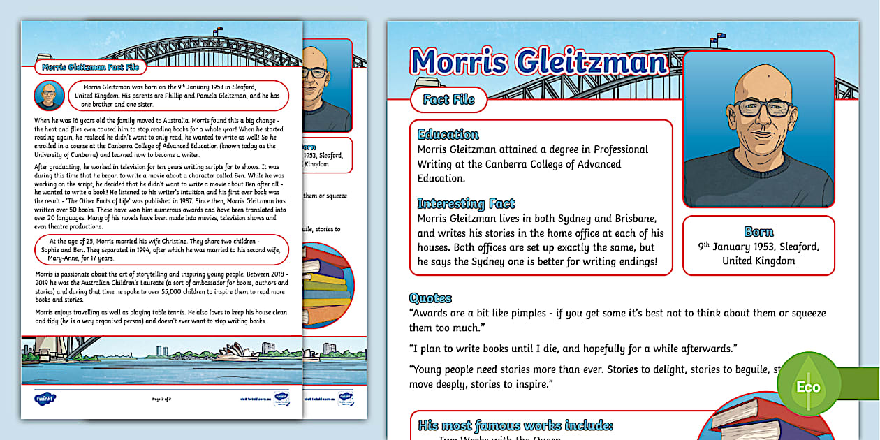 Morris Gleitzman Fact File | Twinkl English Resources