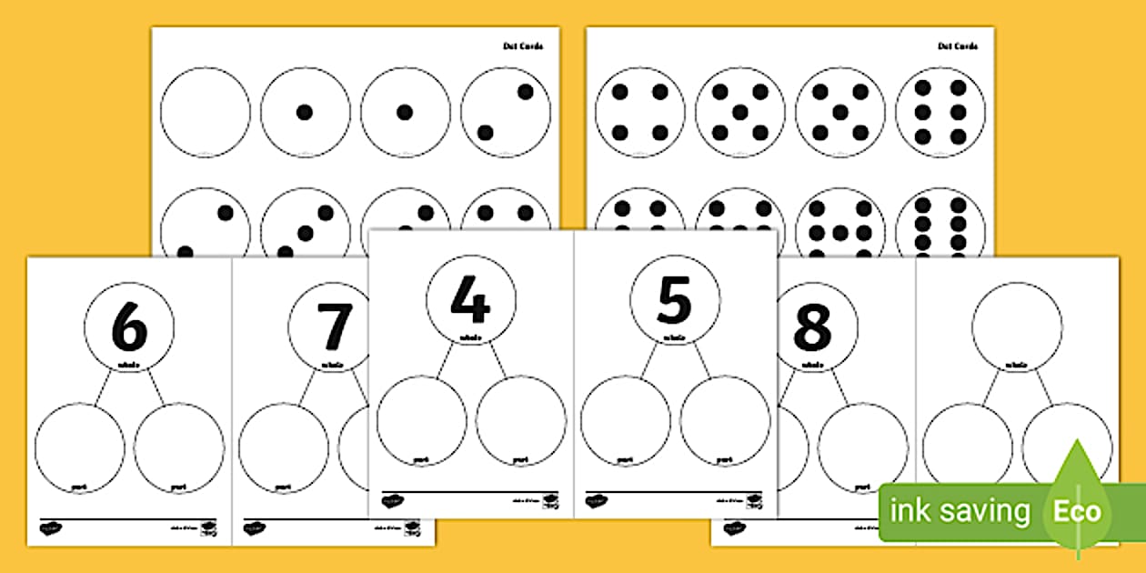 Editable Combining Two Groups Part-Whole Dot Card Activity