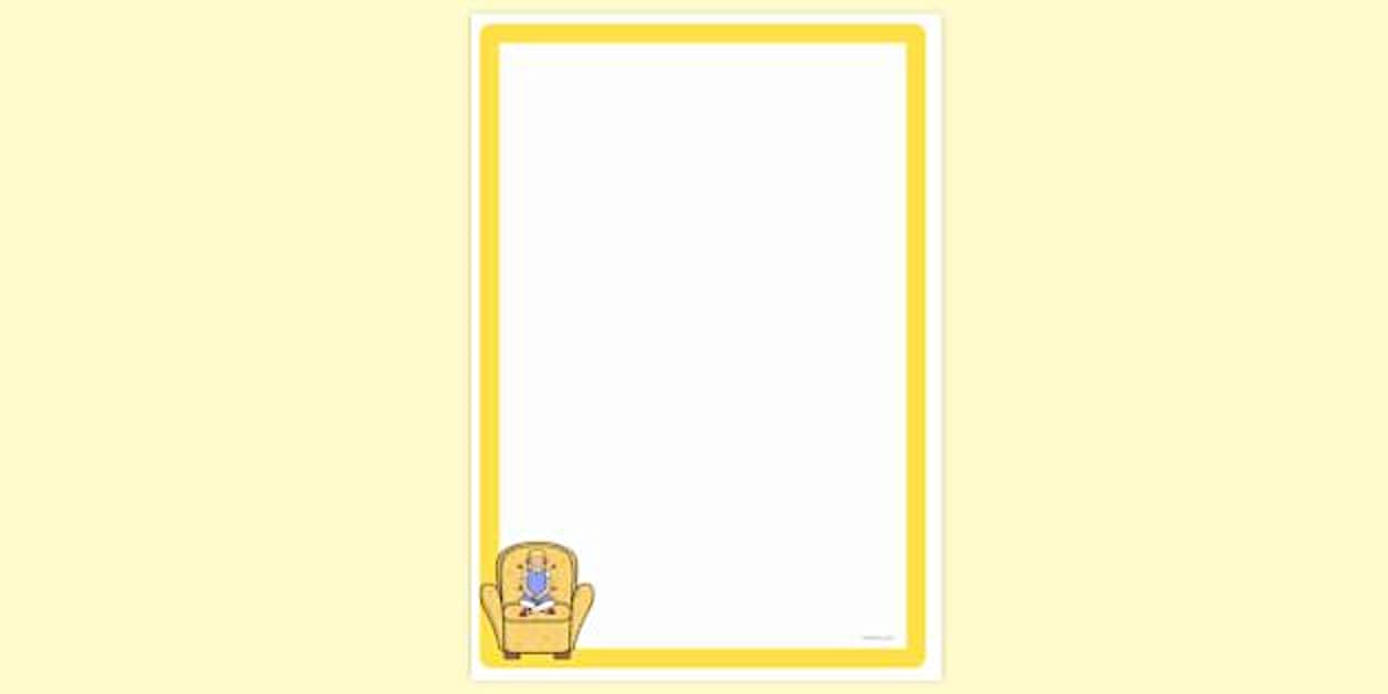 Simple Blank Mummy Bears Chair Page Border | Page Borders | Twinkl
