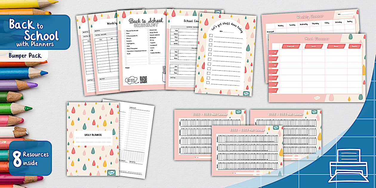 Back to School for Parents Planning Pack | Raindrop Theme