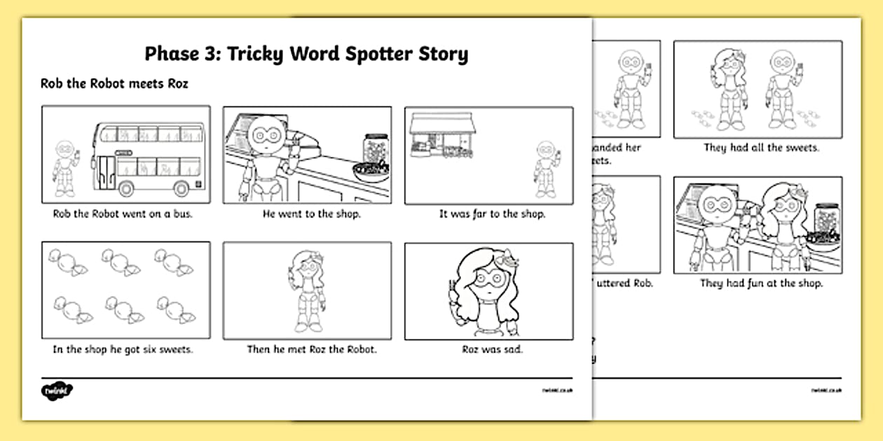 Editable Phase 3 Tricky Word Spotter Story (teacher made)