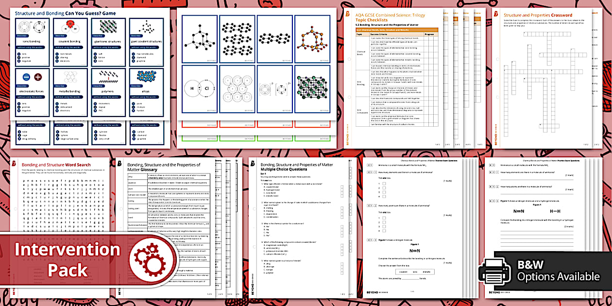 Bonding, Structure and Properties of Matter Pack | Combined