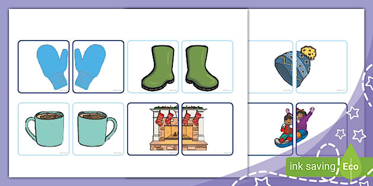 Winter Matching Puzzle Game (Teacher-Made) - Twinkl
