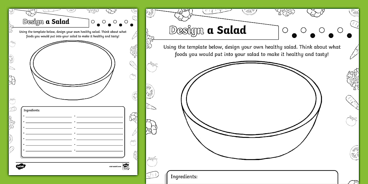 Design a Salad Worksheet (teacher made) - Twinkl