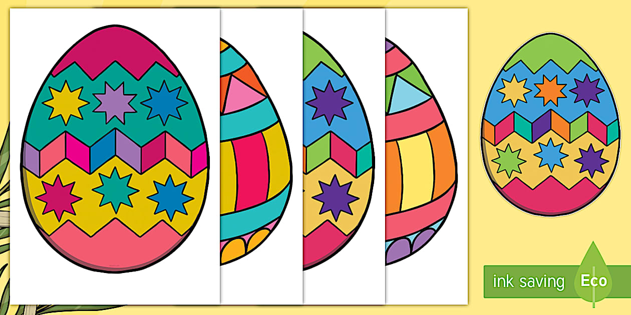 Patterned Easter Egg Cut-Outs (Teacher-Made) - Twinkl
