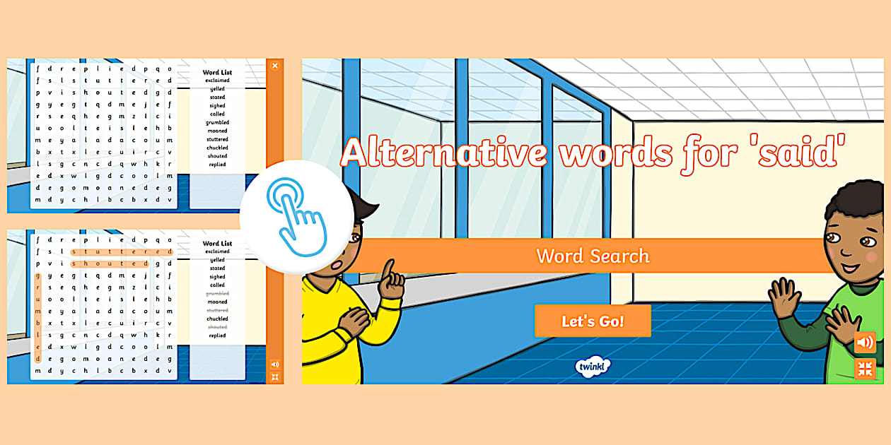 Alternative Words for ‘Said’ - VCOP Word Search | Twinkl Go!