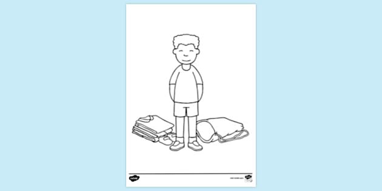 Boy in Shorts Colouring | Colouring Sheets (Teacher-Made)