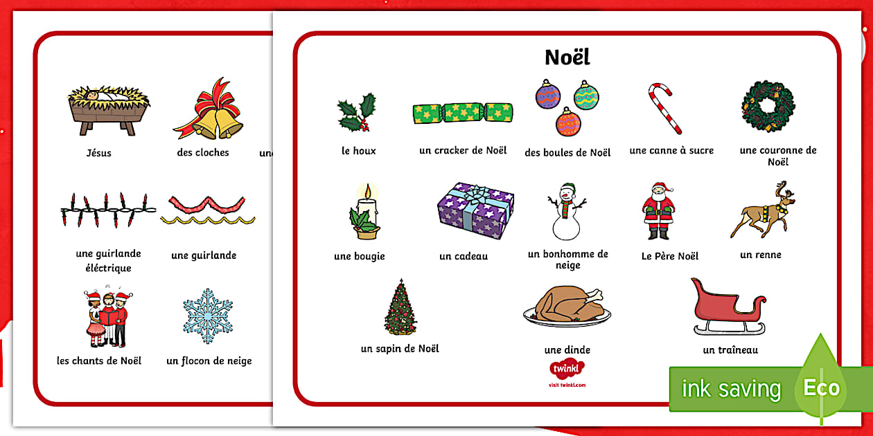 Set de mots : Noël (l'enseignant a fait) - Twinkl