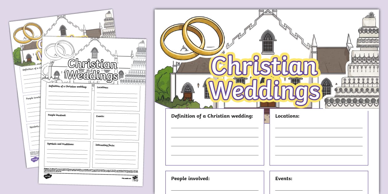 Christian Weddings Fact File Template (teacher made)