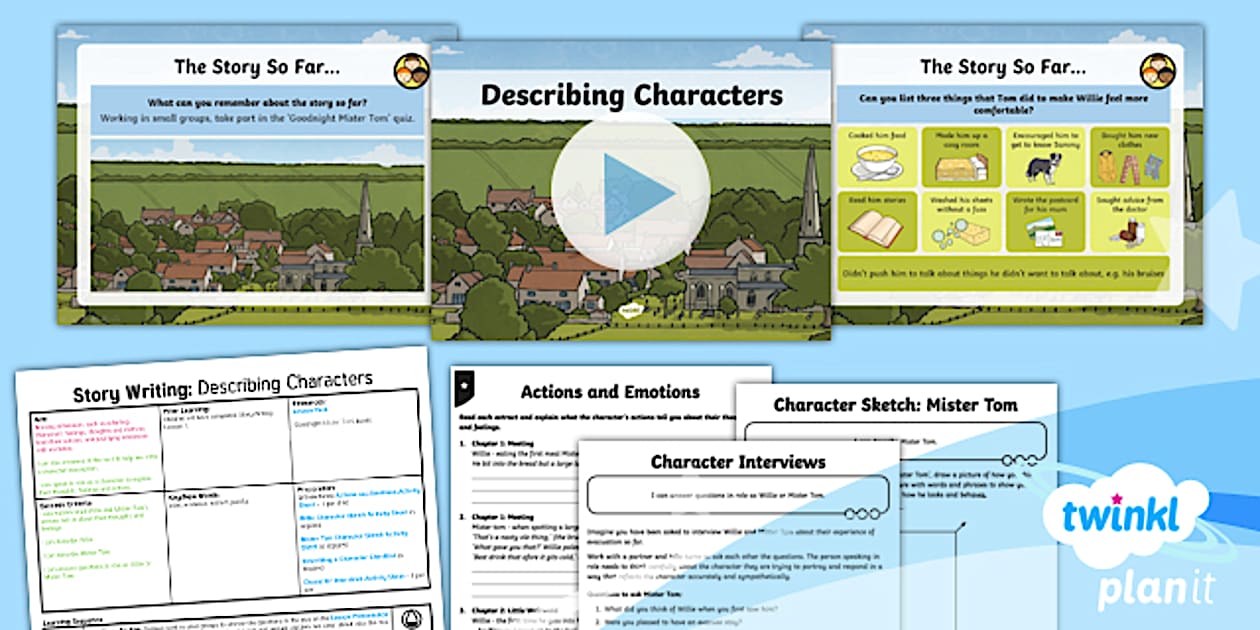 World War II: Goodnight Mister Tom Characters (teacher made)