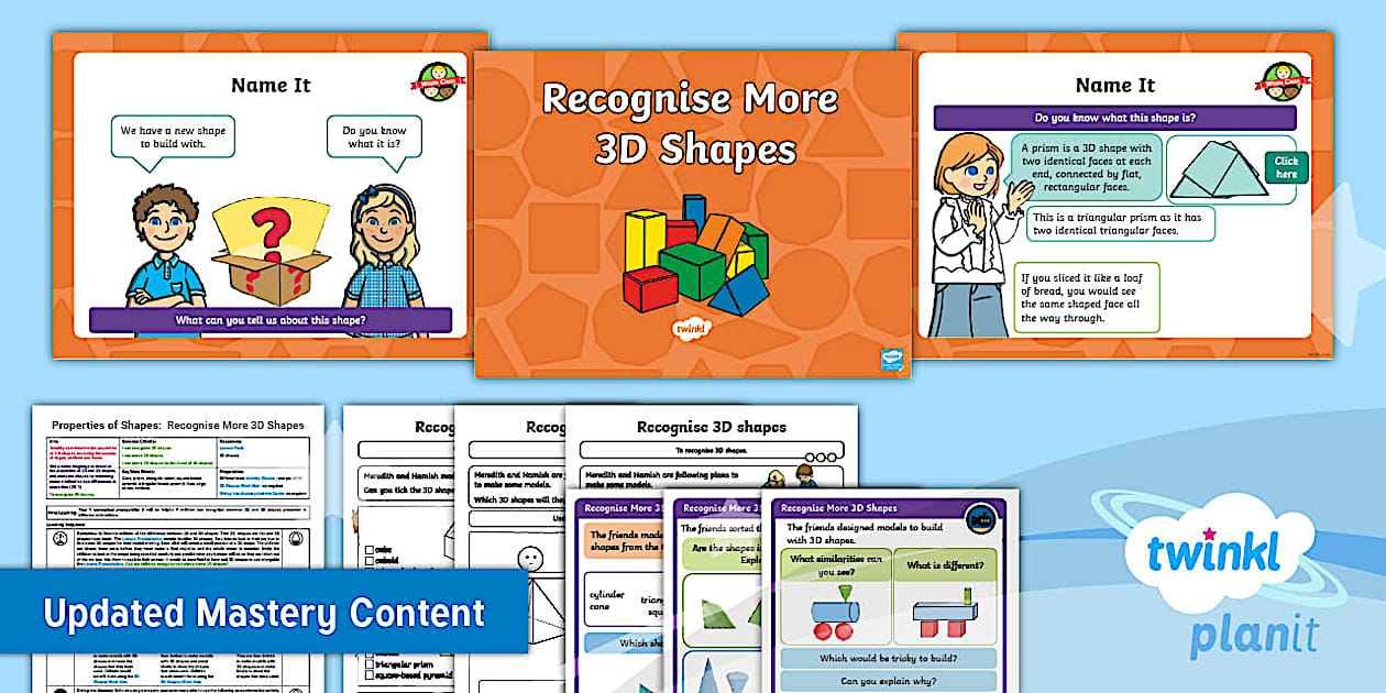 👉 Y2 Identify 3D shapes Planit Maths Lesson 9 - Twinkl