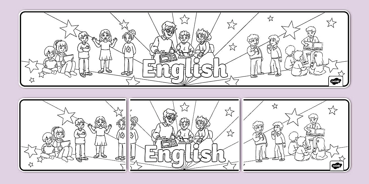 English Colouring Display Banner (teacher made) - Twinkl