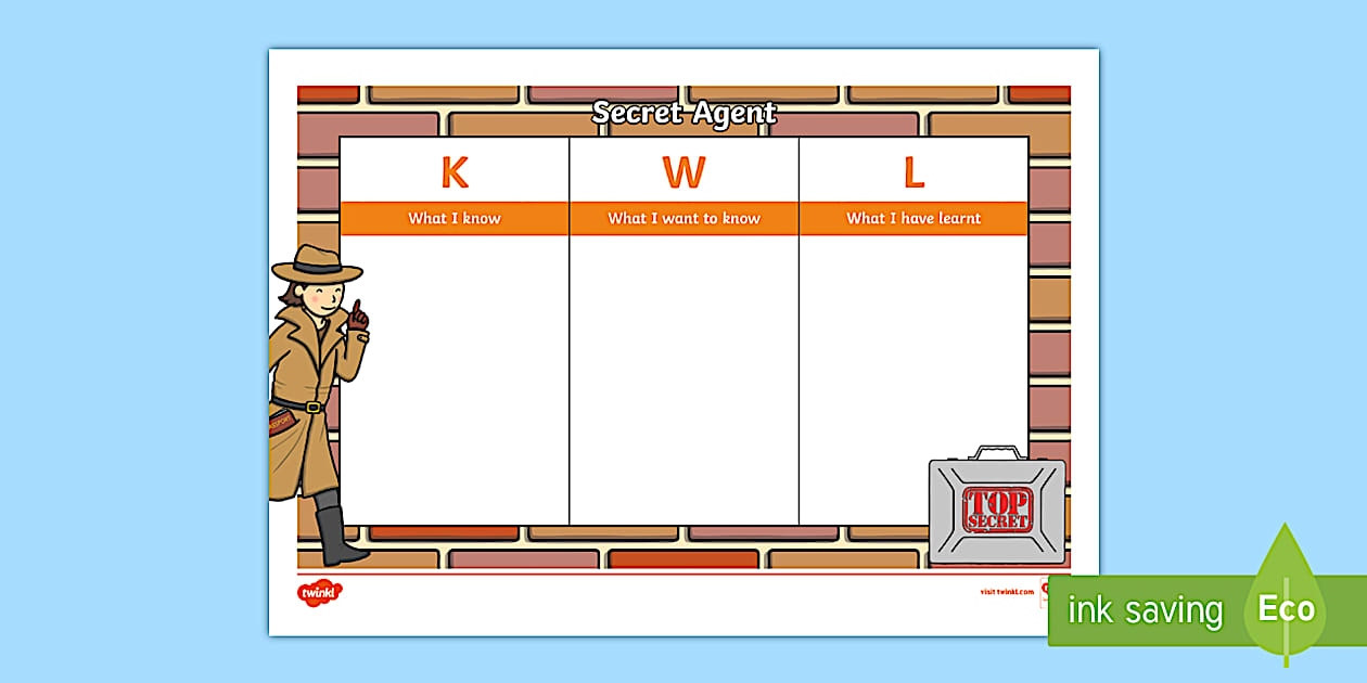 Secret Agent Themed KWL Chart (teacher made) - Twinkl