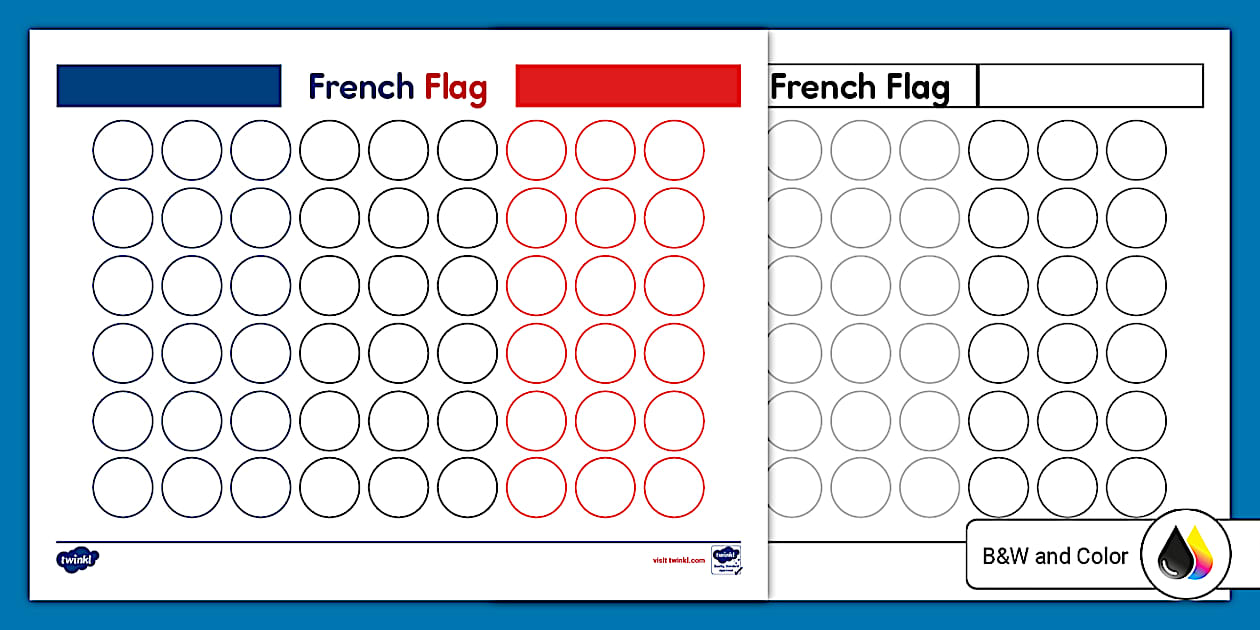 French Flag Dot Marker Craft (creat de profesori) - Twinkl