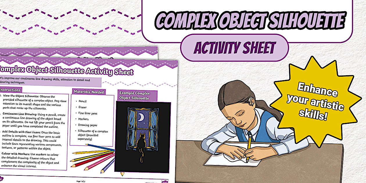 Line Drawing Activity Sheet for Visual Arts (Teacher-Made)