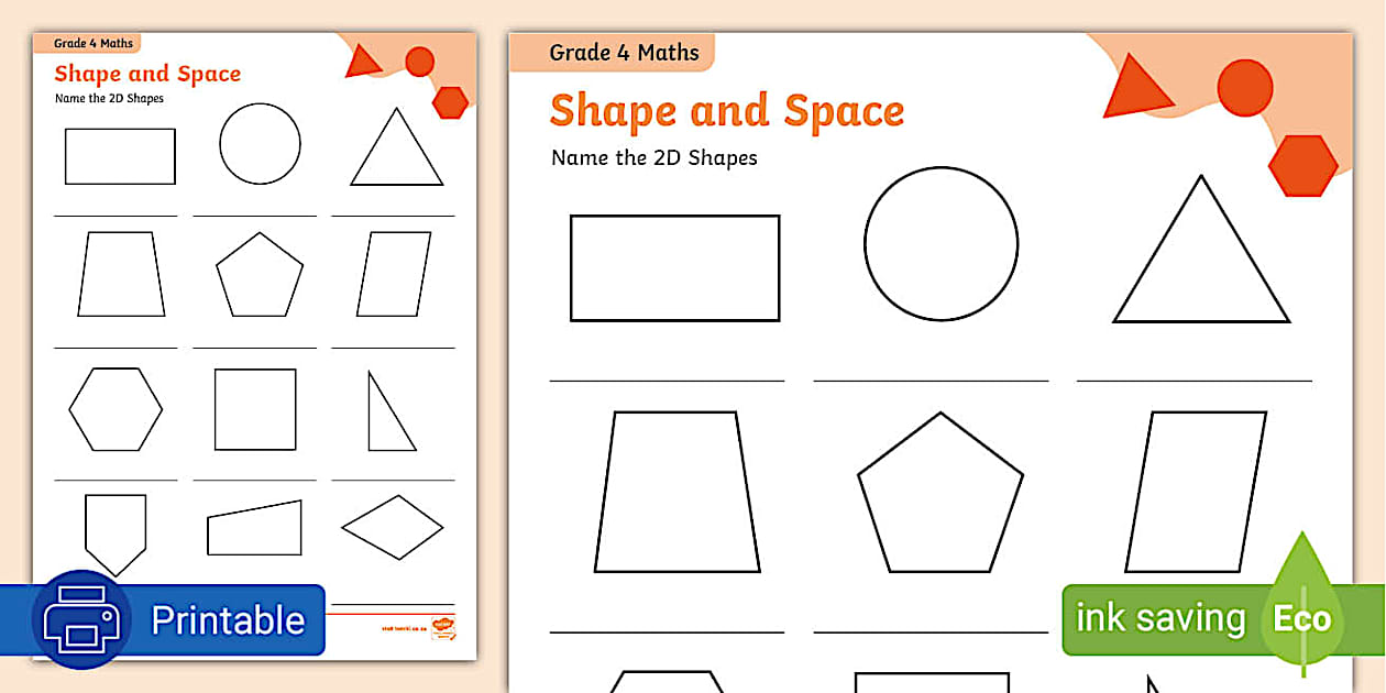 Name the 2D Shapes Activity Sheet - Twinkl